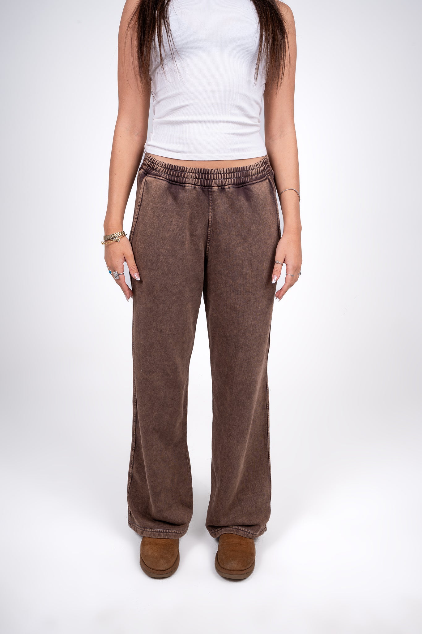 Relaxed Fit Pants Washed Brown – A Goodwill